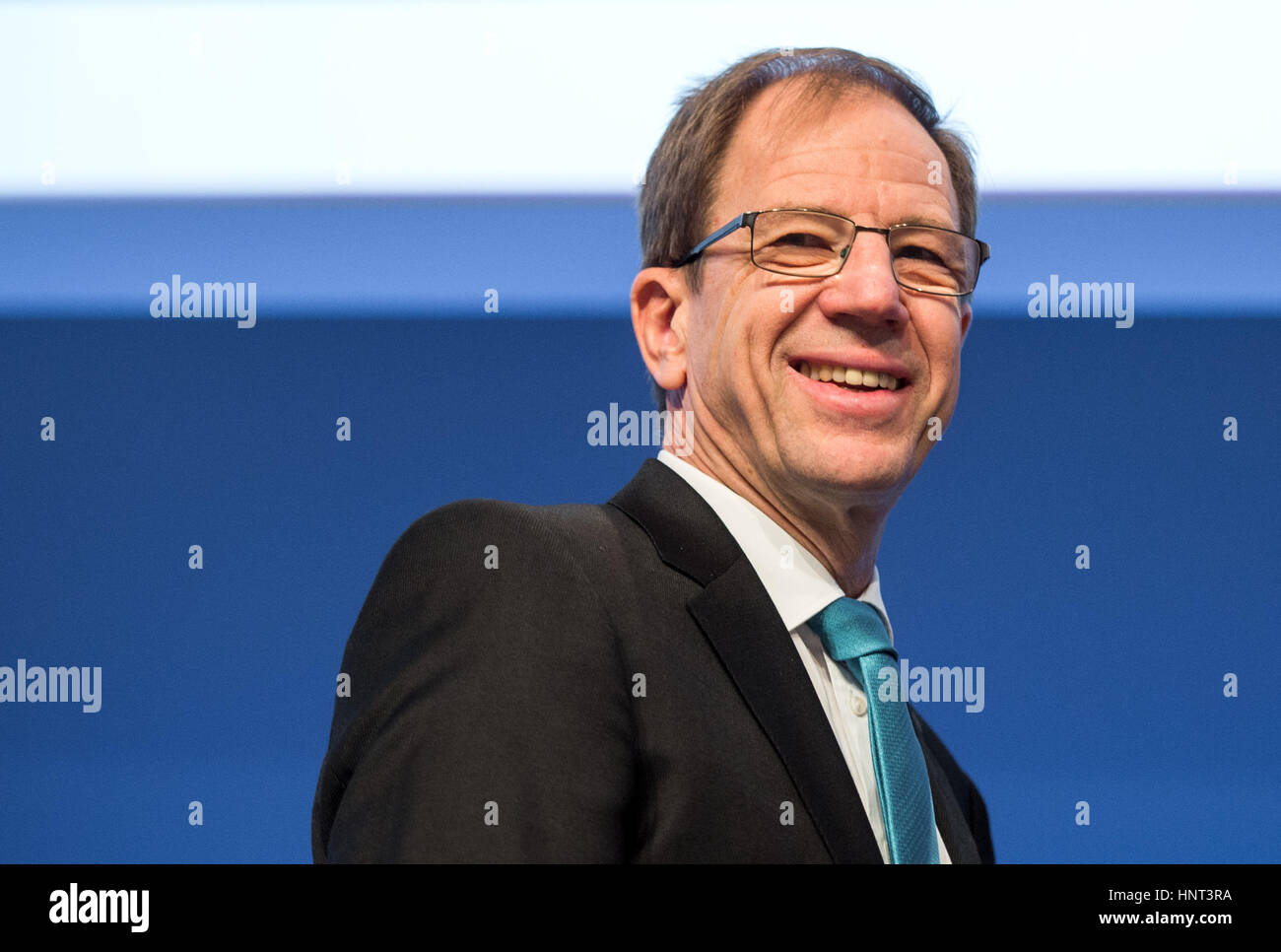 Munich, Germany. 16th Feb, 2017. Reinhard Ploss, the CEO of the German ...