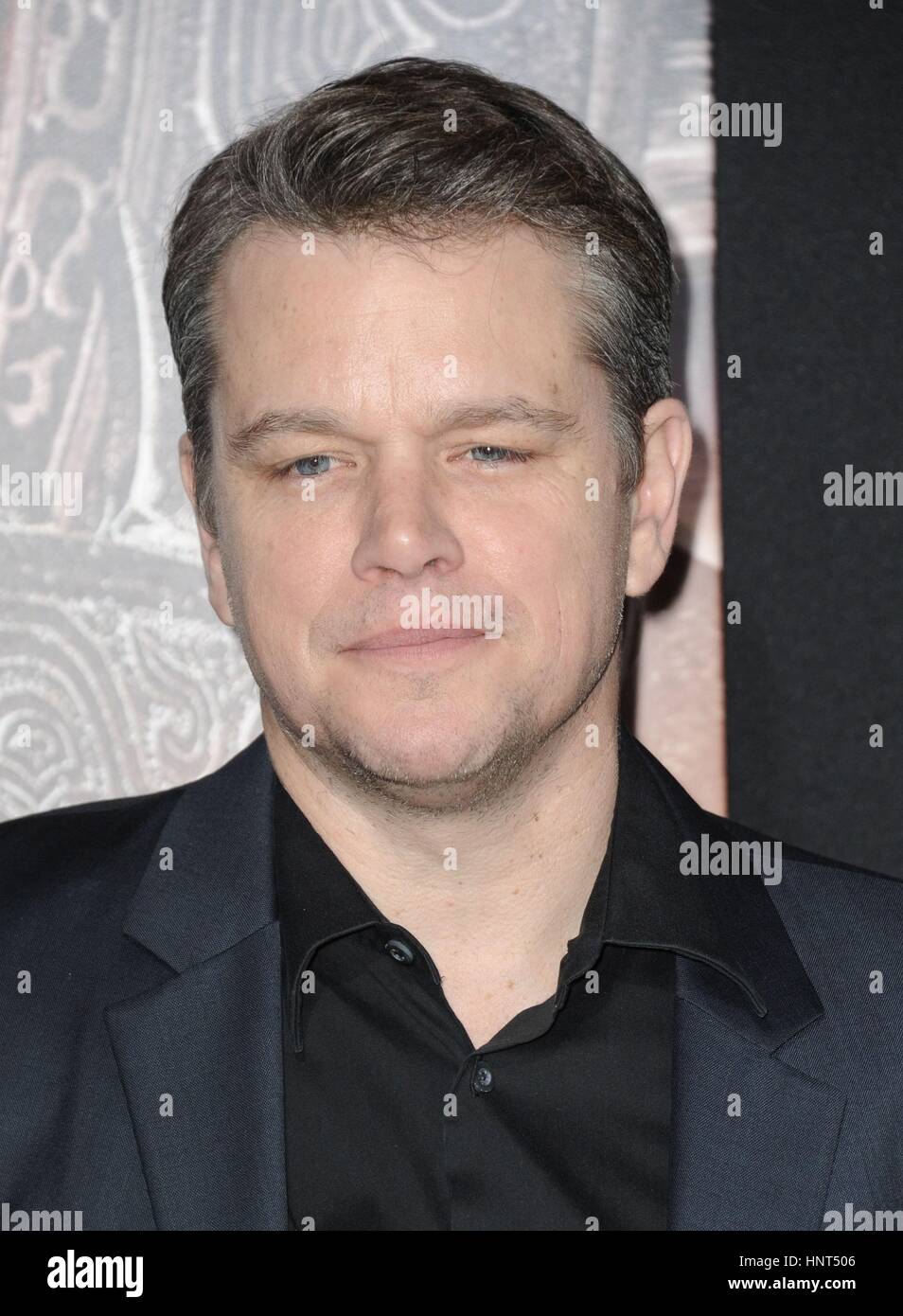 Matt Damon at arrivals for THE GREAT WALL Premiere, TCL Chinese Theatre ...
