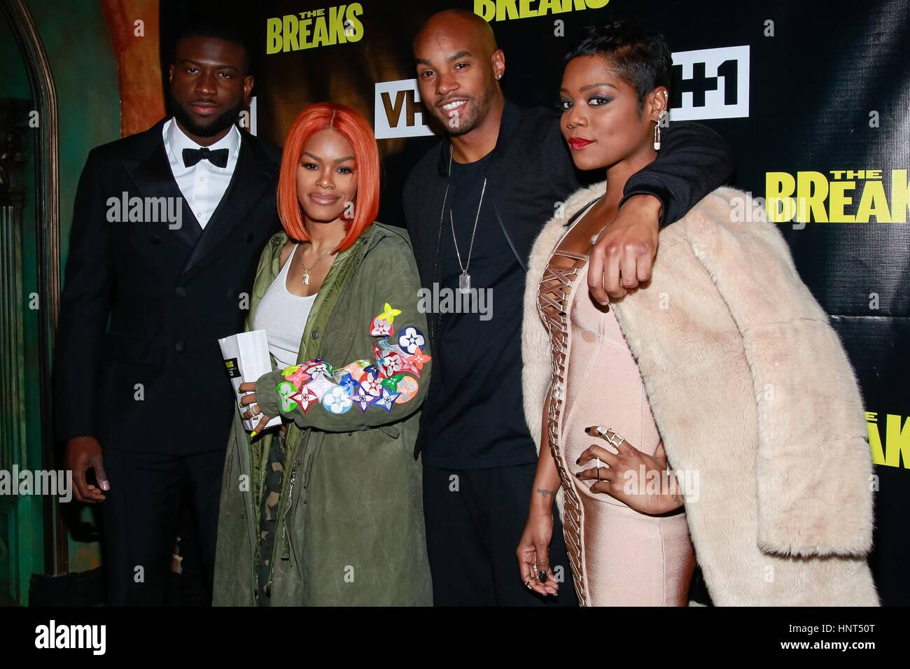 New York, NY, USA. 15th Feb, 2017. Sinqua Walls, Teyana Taylor, Antoine ...