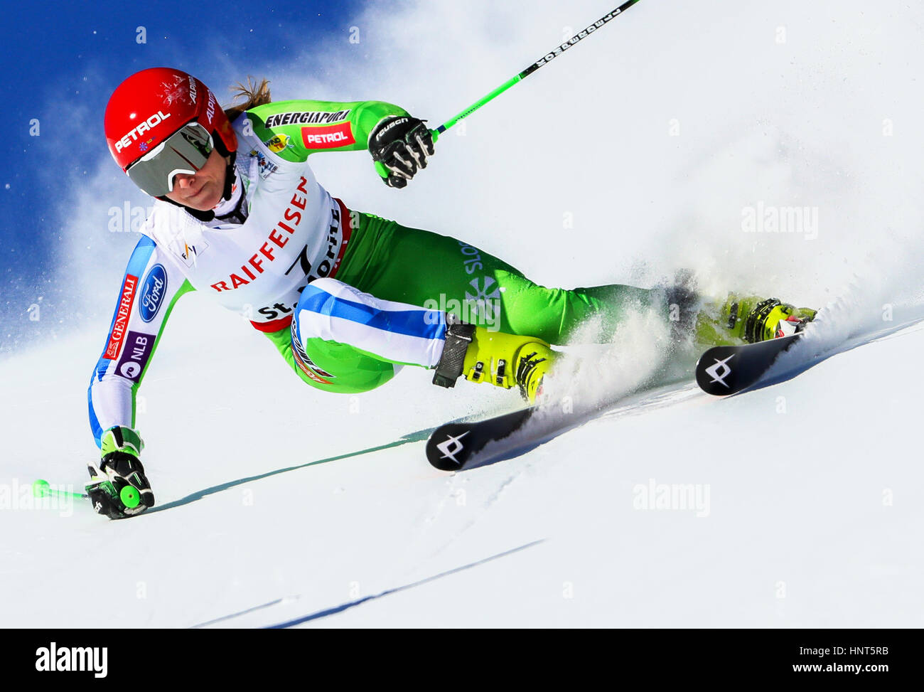 St. Moritz, Switzerland. 16th Feb, 2017. Slovenian Ana Drev in action ...