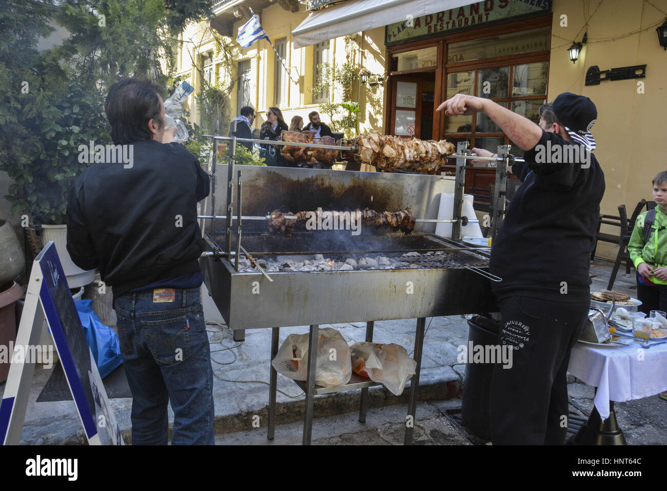 Athens, Greece. 16th Feb, 2017. Greeks celebrate Fat Thursday, which in ...