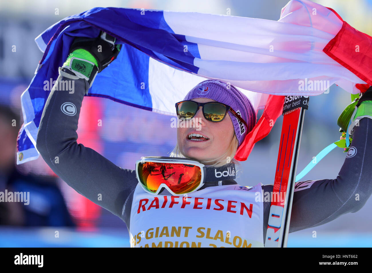 St. Moritz, Switzerland. 16th Feb, 2017. French athlete Tessa Worley ...