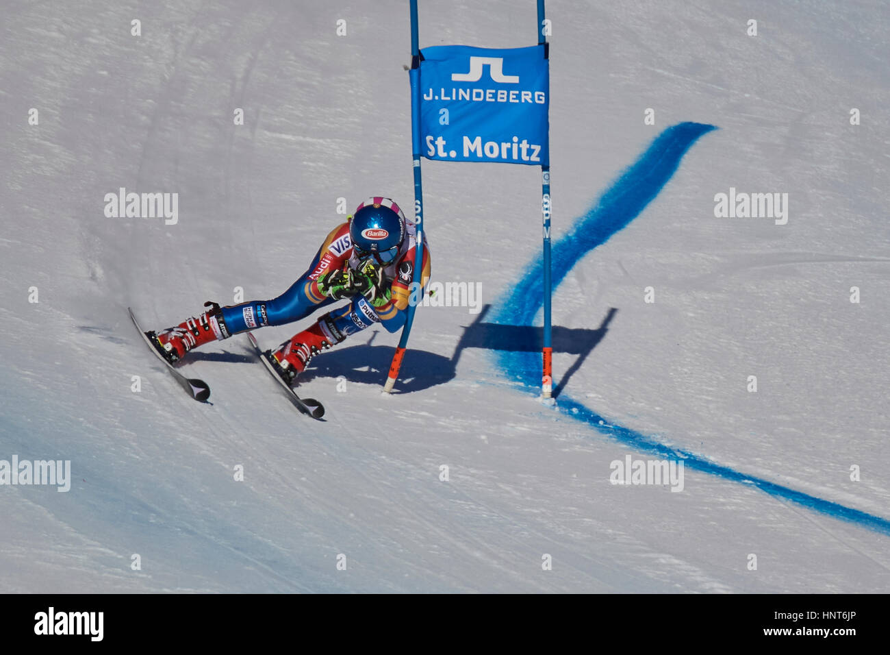 St. Moritz, Switzerland, 16th February 2017. Mikaela Shiffrin during ...