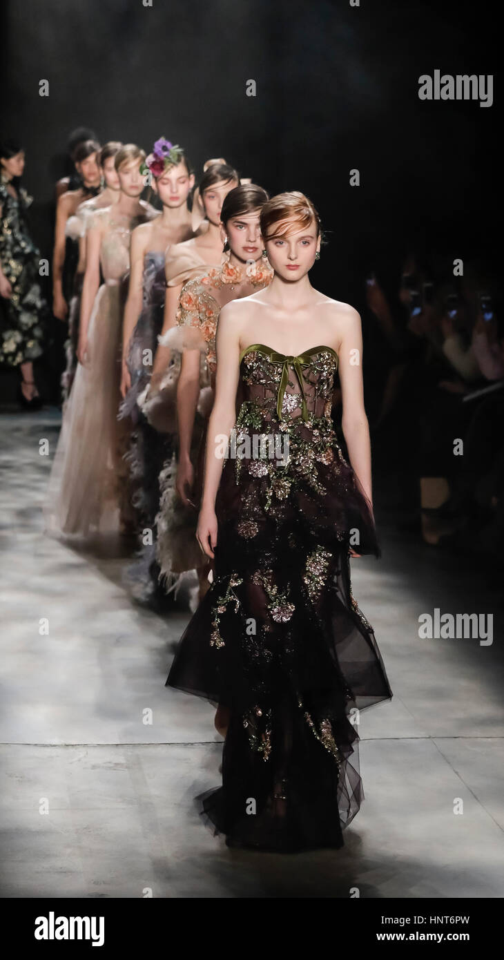 New York, NY, USA - February 15, 2017: Models walk runway for the ...
