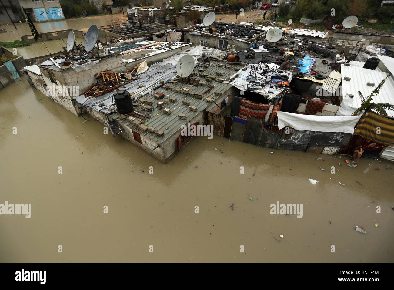 Gaza City, Gaza Strip, Palestinian Territory. 16th Feb, 2017. Flooded ...