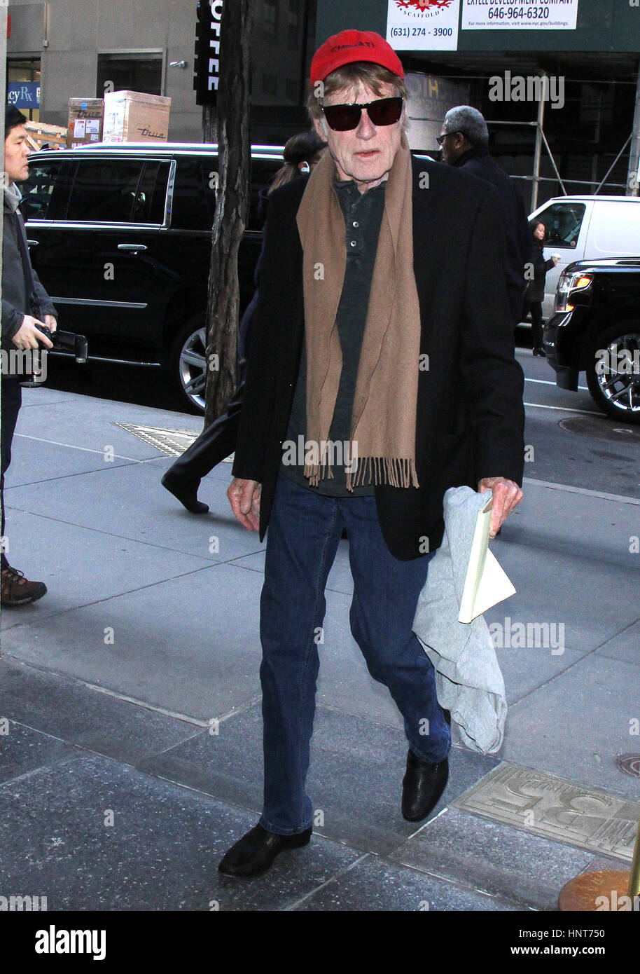 New York, NY, USA. 15th Feb, 2017. Robert Redford seen at NBC's Today ...