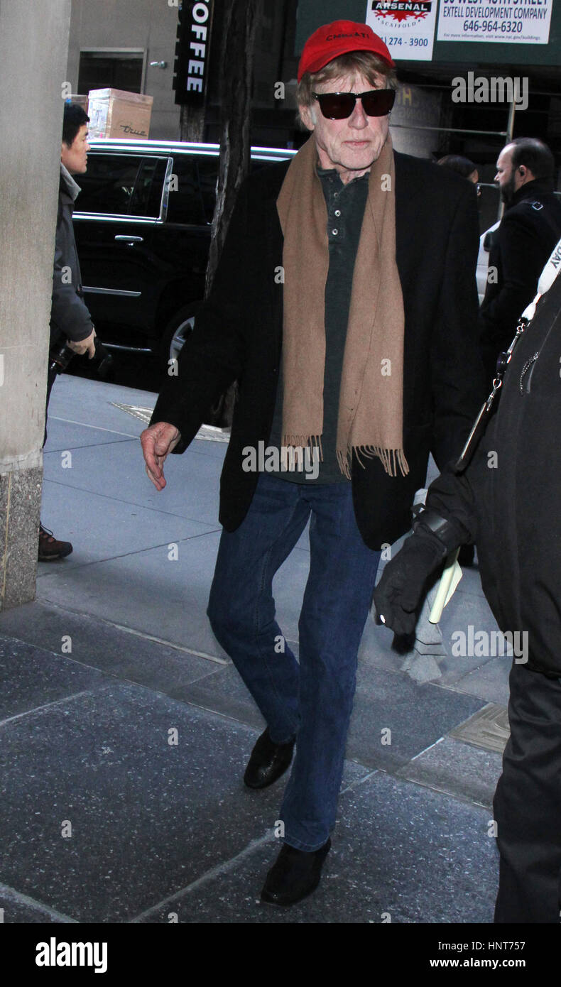 New York, NY, USA. 15th Feb, 2017. Robert Redford seen at NBC's Today ...