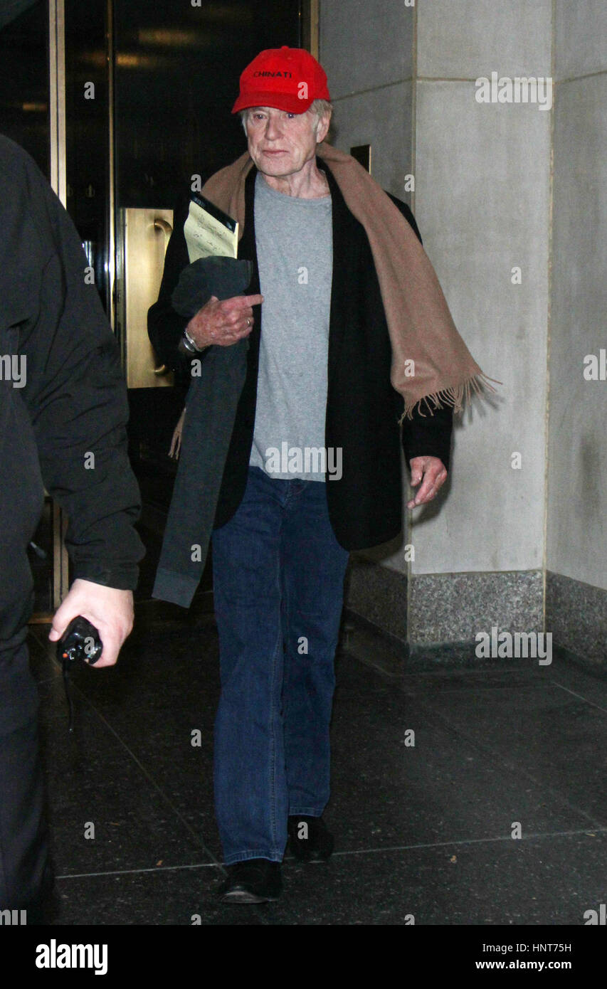 New York, NY, USA. 15th Feb, 2017. Robert Redford seen at NBC's Today ...