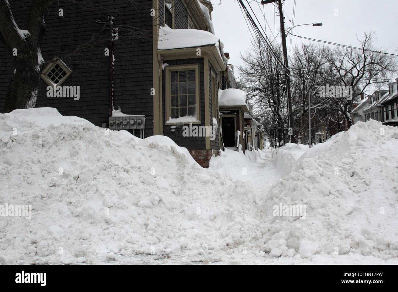 Halifax, Canada. 16th Feb, 2017. Canada, Halifax, NS - High snowbanks ...