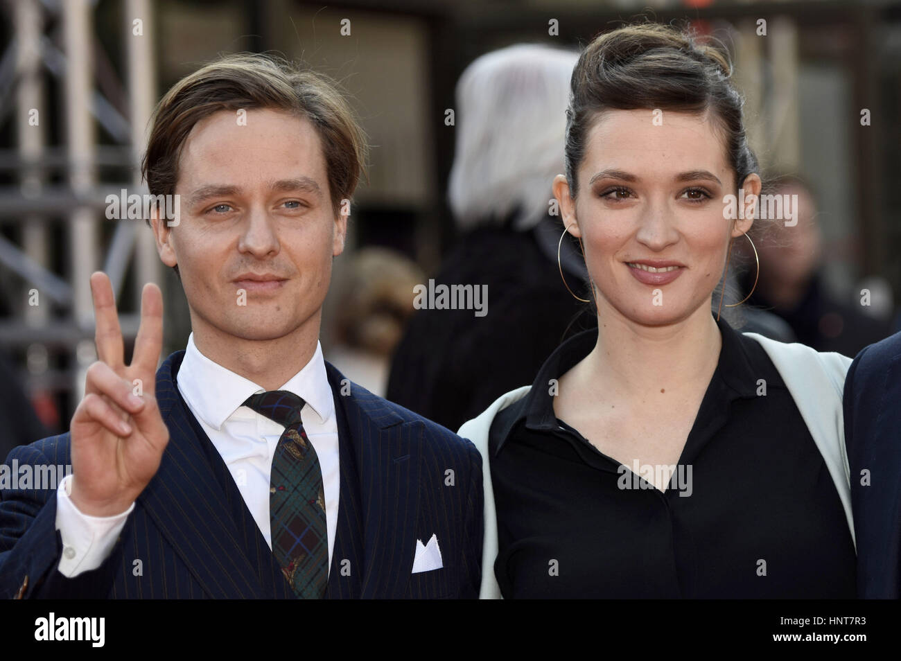 Berlin, Germany. 16th Feb, 2017. Tom Schilling and Friederike Becht ...
