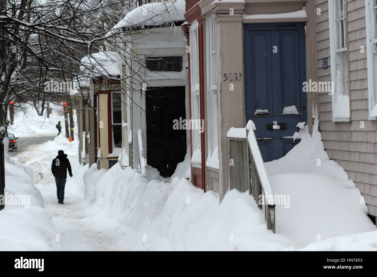 Halifax, Canada. 16th Feb, 2017. Canada, Halifax, NS - High snowbanks ...