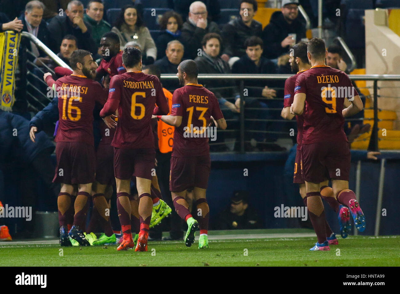 Vila-real, Spain. 16th February 2017. Goal of Palmieri during the match ...