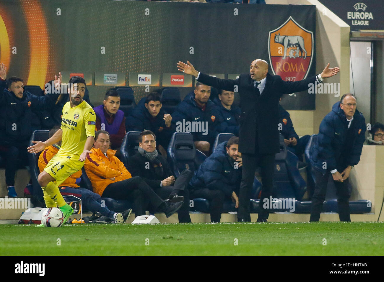Vila-real, Spain. 16th February 2017. Spalleti during the match of UEFA ...