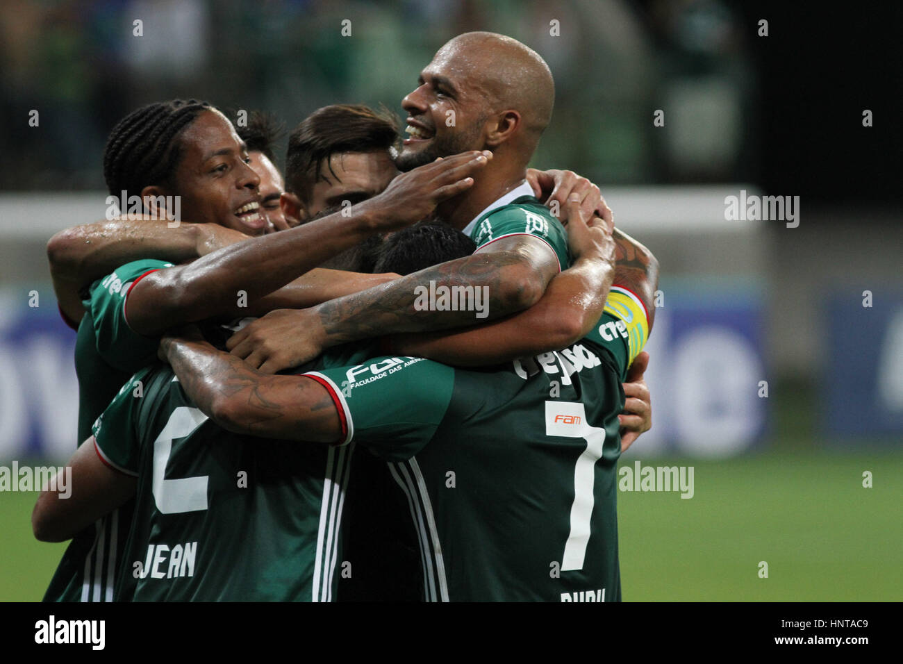 SÃO PAULO, SP - 16.02.2017: PALMEIRAS X SÃO BERNARDO - Commemoration of ...
