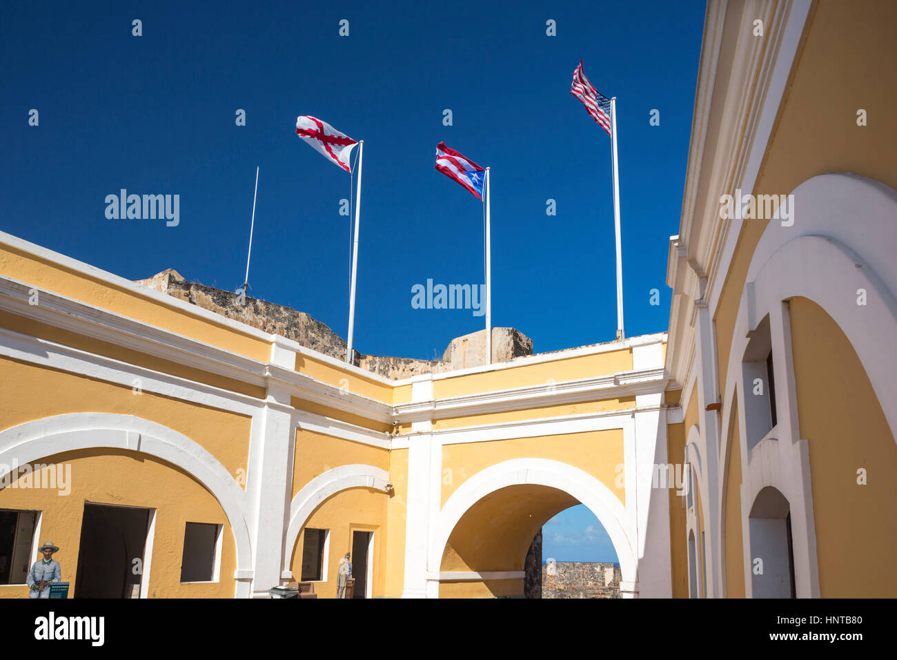 ARCHWAY FLAGS CASTILLO SAN FELIPE DEL MORRO OLD CITY SAN JUAN PUERTO ...