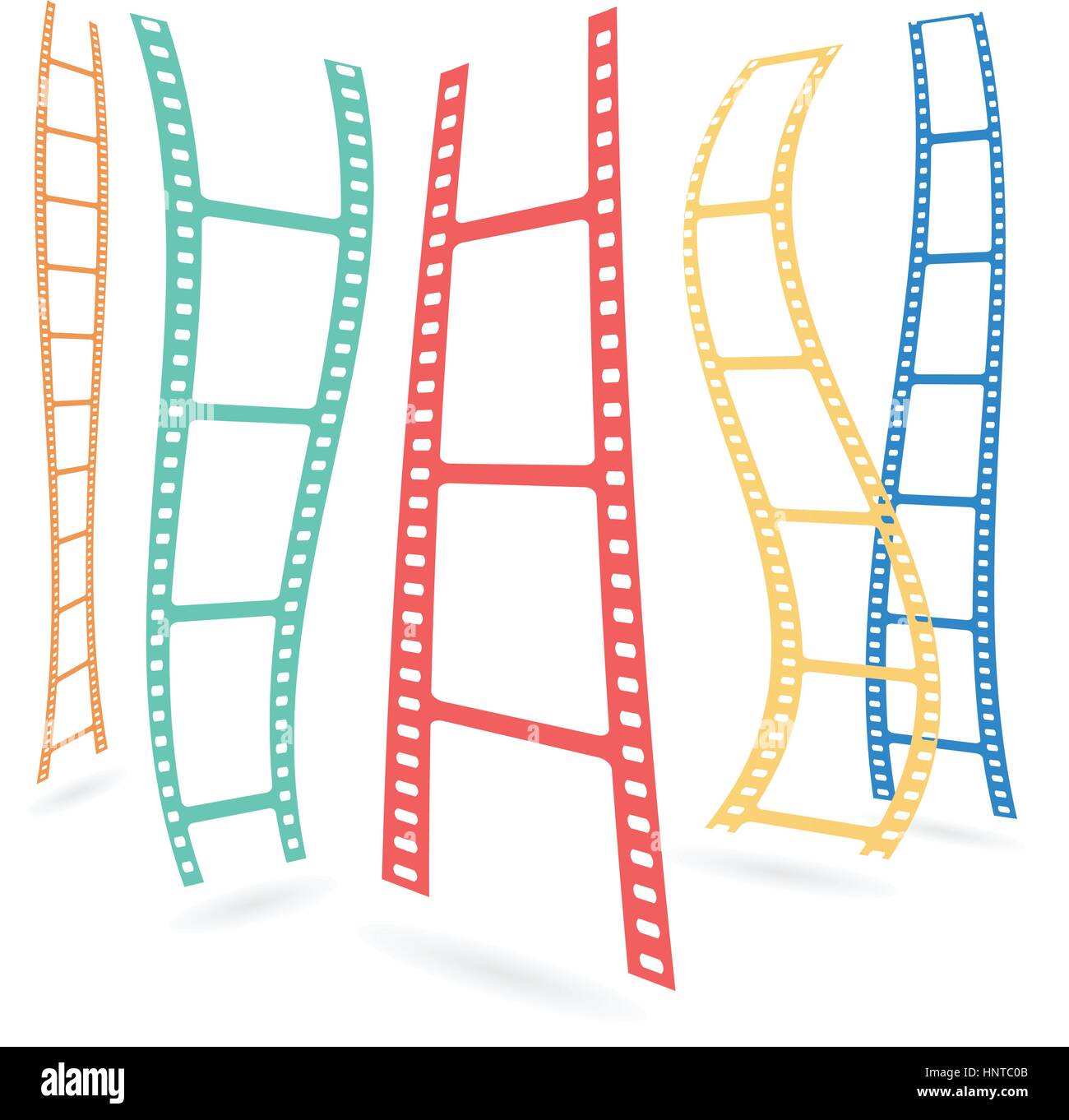 Set of colorful film or camera strips in vertical position Stock Vector ...