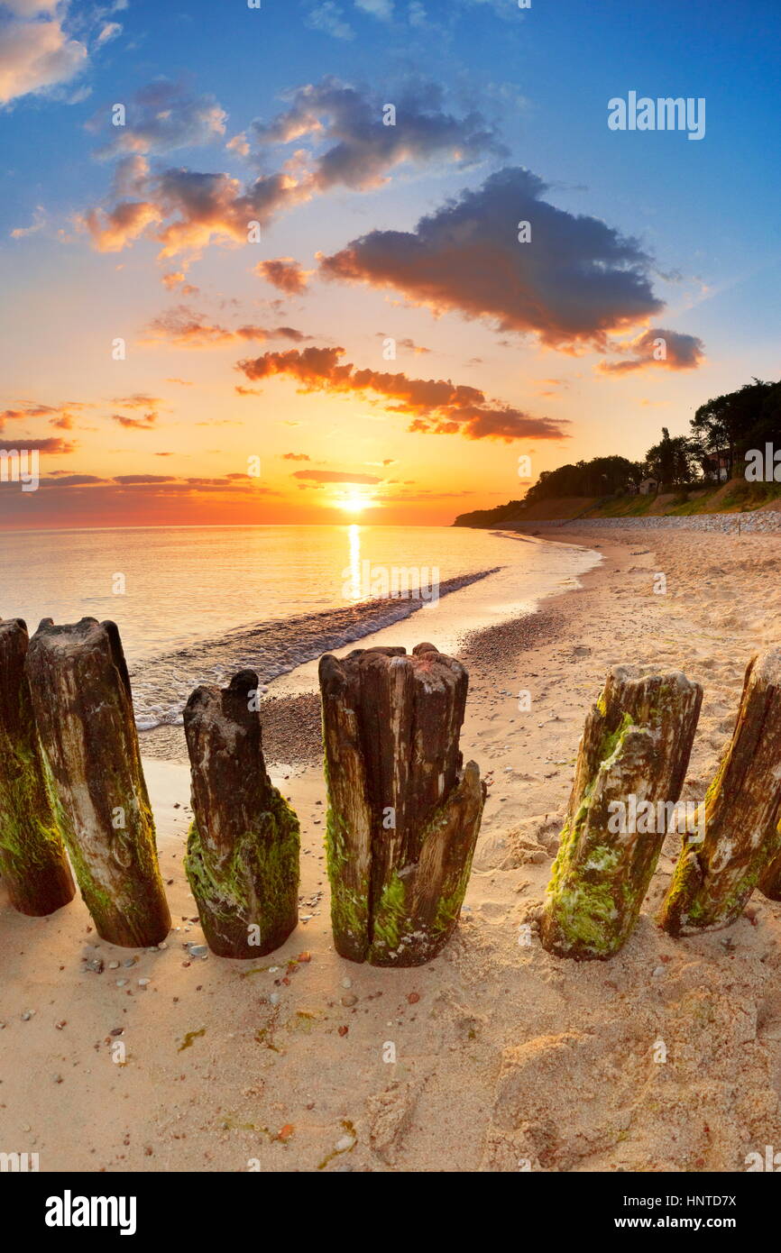 Sunrise landscape at Baltic beach, Wolin Island, Poland Stock Photo - Alamy