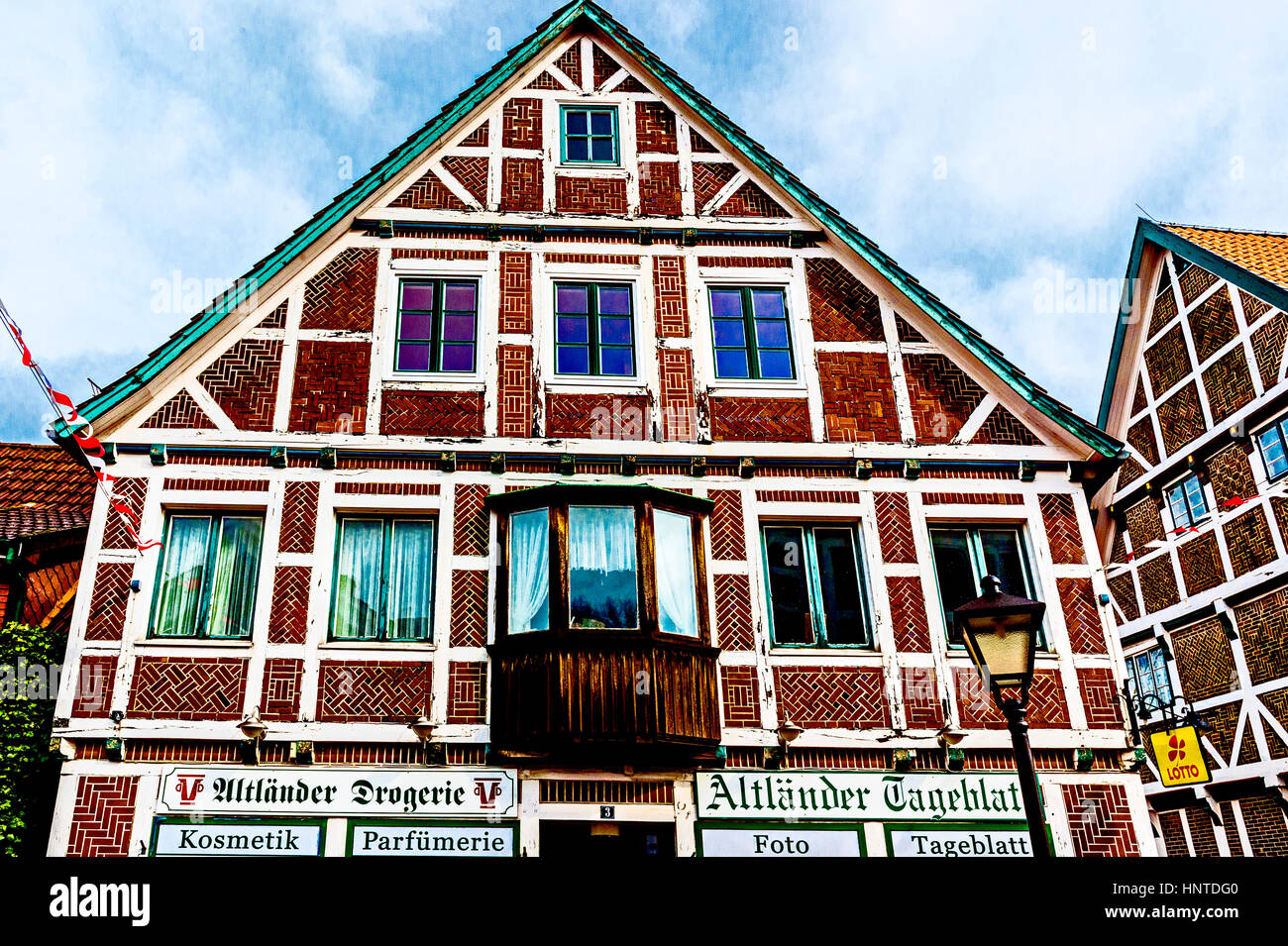 Häuser in Jork, Altes Land; Houses in Jork, Lower Saxony Stock Photo ...
