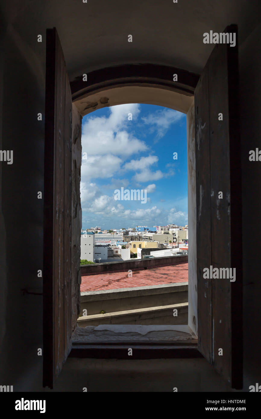 OPEN WINDOW CASTILLO SAN CRISTOBAL OLD TOWN SAN JUAN PUERTO RICO Stock ...