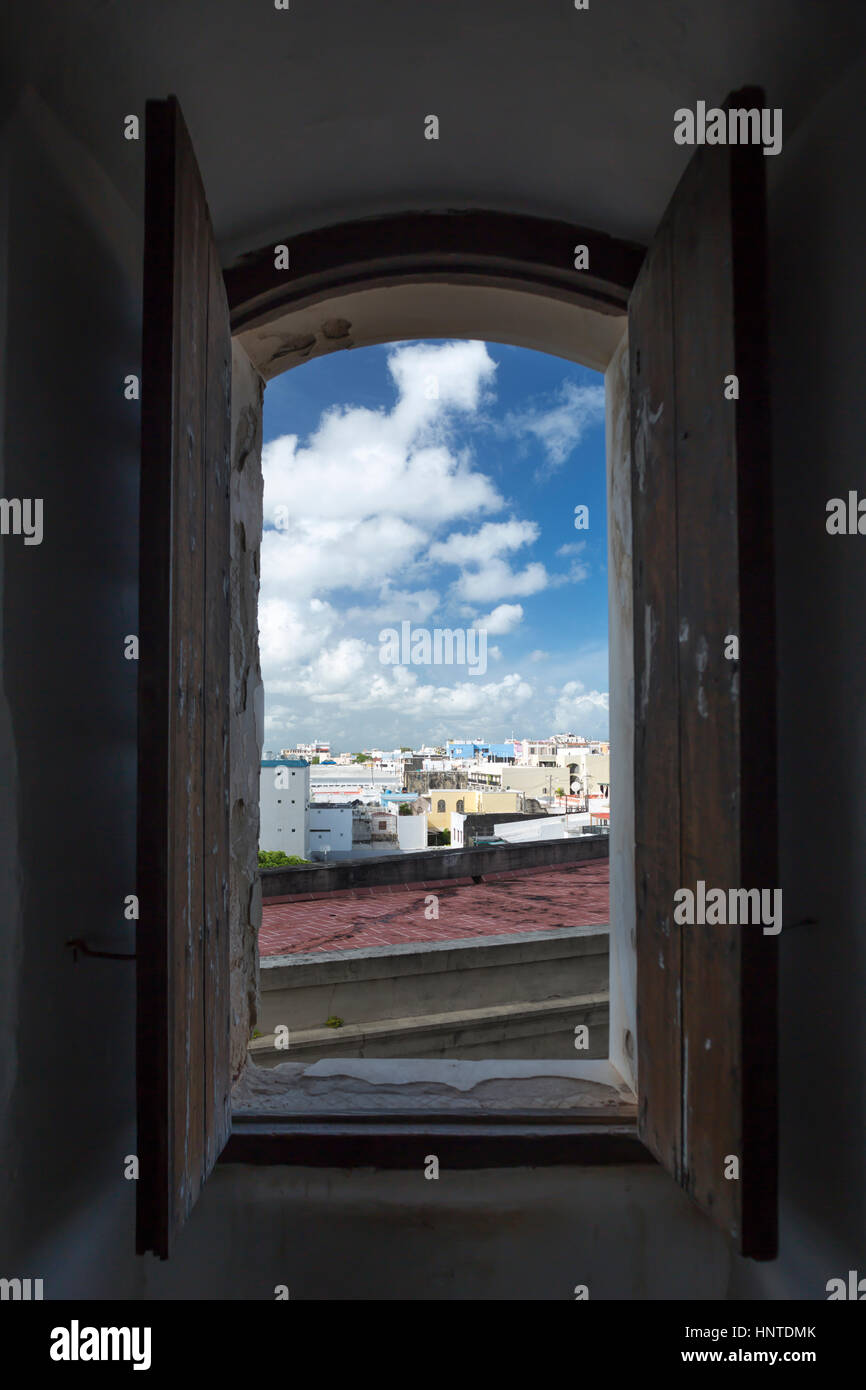 OPEN WINDOW CASTILLO SAN CRISTOBAL OLD TOWN SAN JUAN PUERTO RICO Stock ...