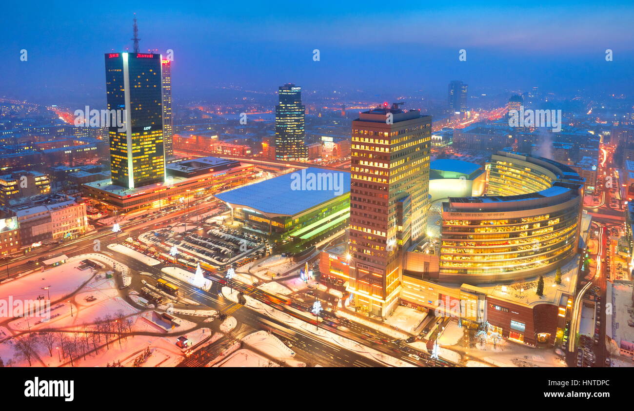 Aerial view downtown warsaw hi-res stock photography and images - Alamy