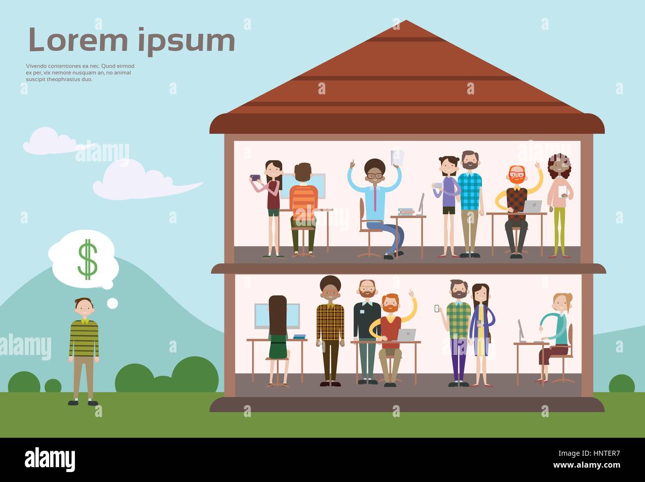 Team building concept coworkers Stock Vector Images - Alamy