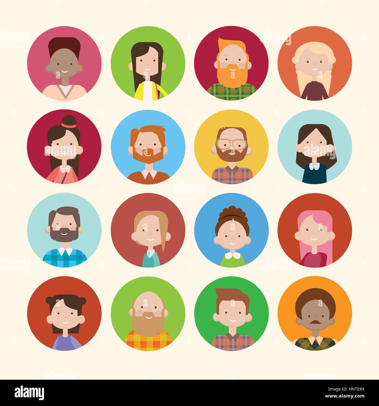 Profile Icon Avatar Image Group Casual People Big Crowd Diverse Ethnic ...