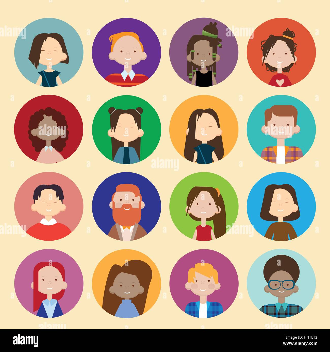 Profile Icon Avatar Image Group Casual People Big Crowd Diverse Ethnic ...