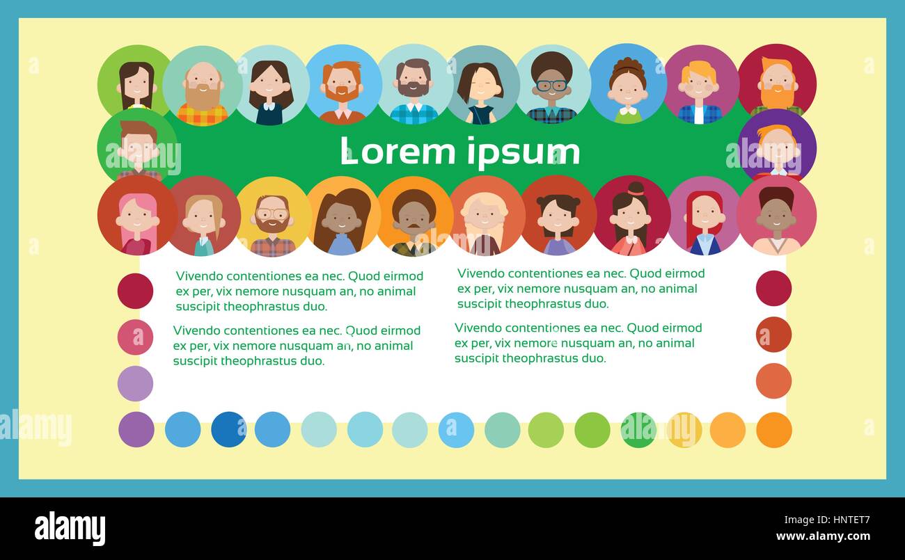 Group Casual People Big Crowd Diverse Ethnic Mix Race Banner Stock ...