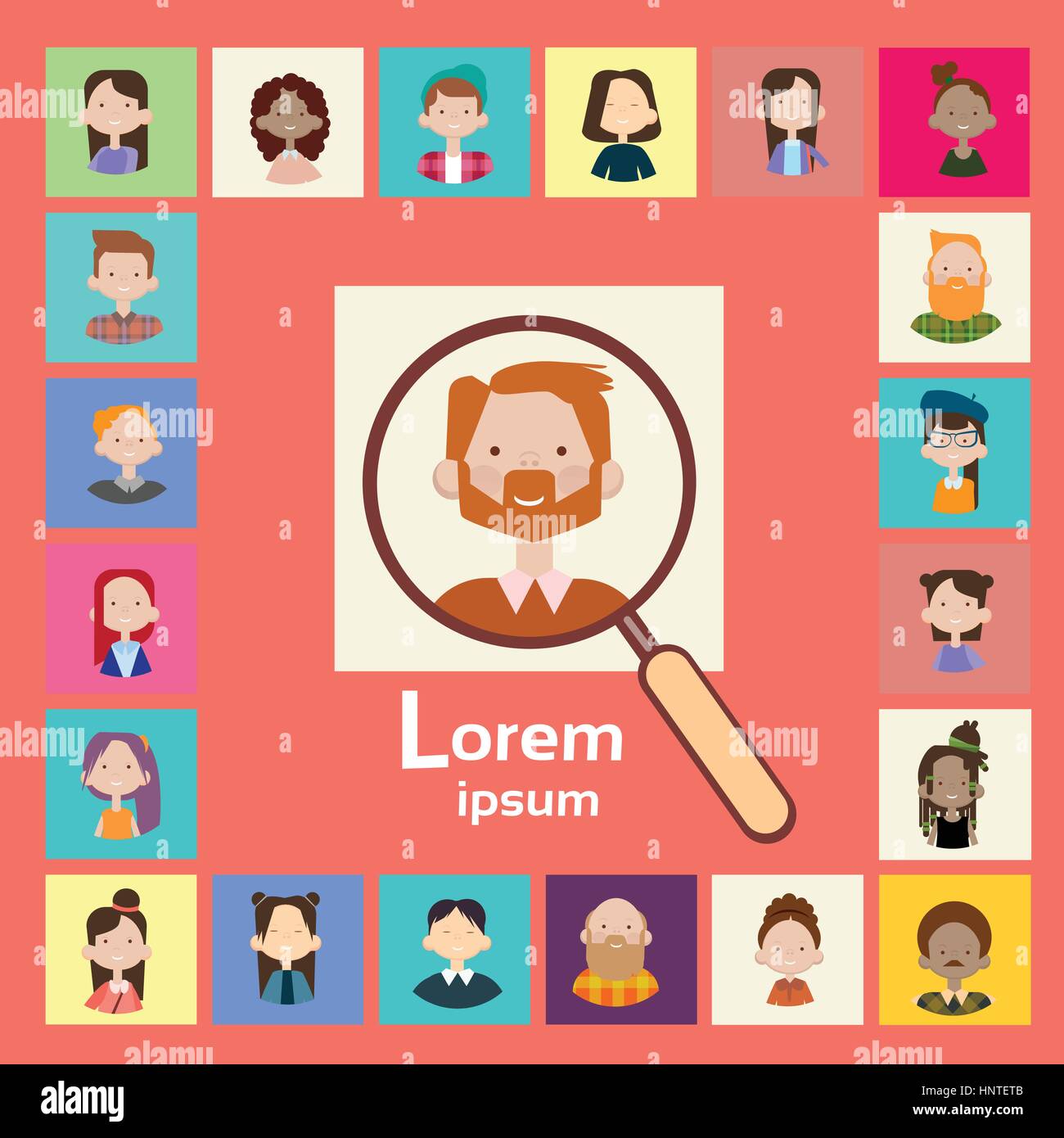 Magnifying Glass Search Candidate Job Position Recruitment Group People