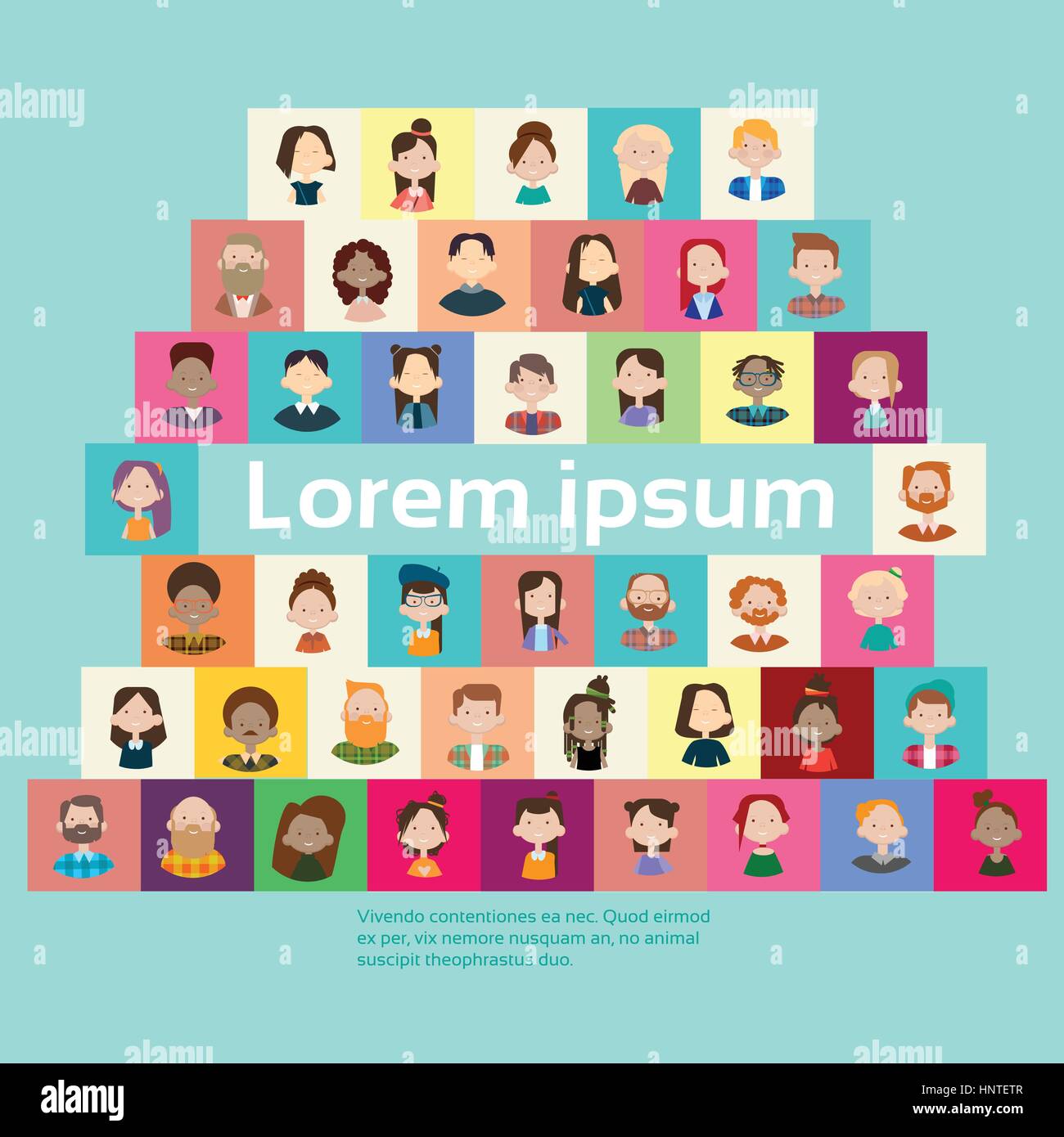 Group Casual People Big Crowd Diverse Ethnic Mix Race Banner Stock ...