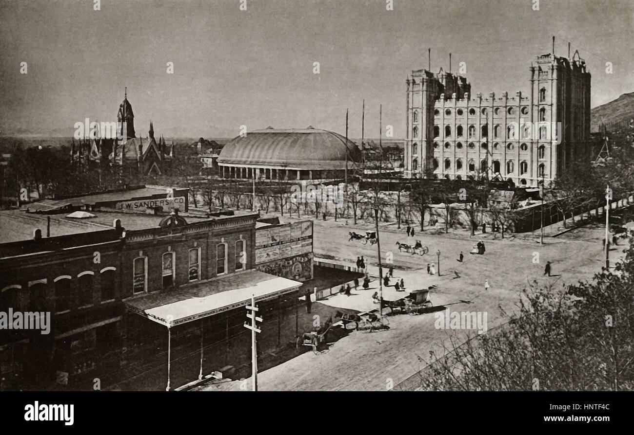Temple Block, Salt Lake City, circa 1890 Stock Photo - Alamy