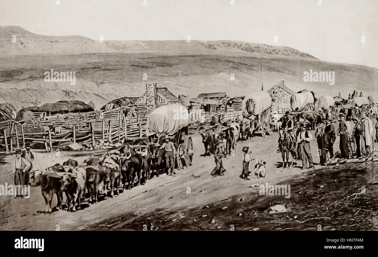 A Mormon Emigrant Train Stock Photo - Alamy