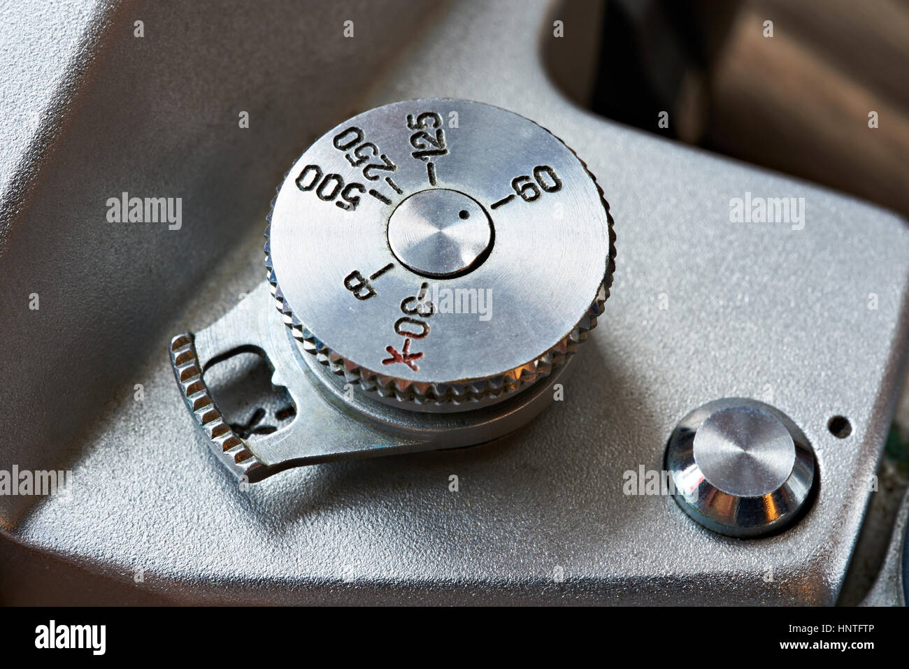 Control dial shutter speed on retro SLR camera closeup Stock Photo - Alamy