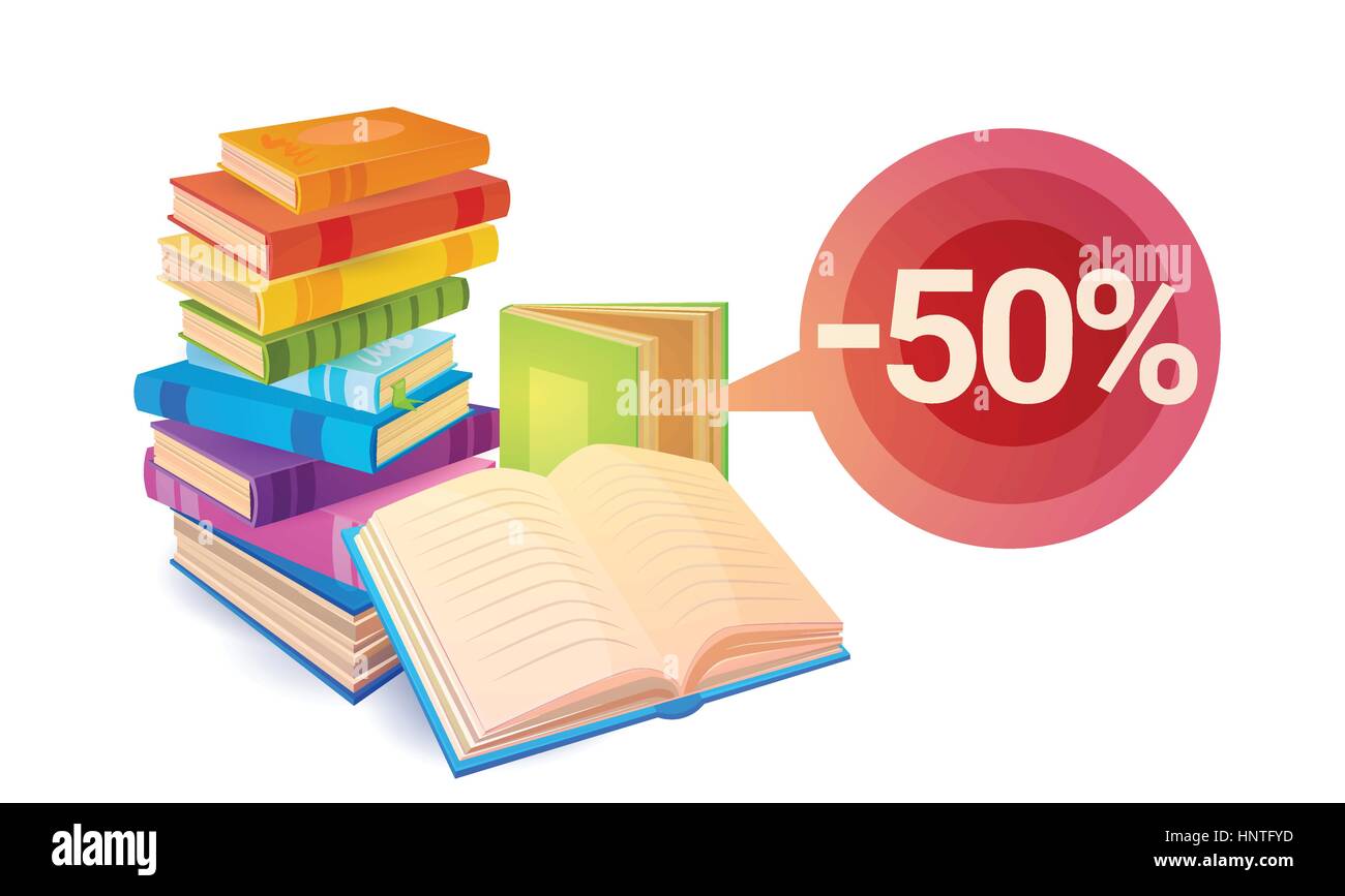 Shopping Sale Books Stack Education Concept Stock Vector Image & Art ...