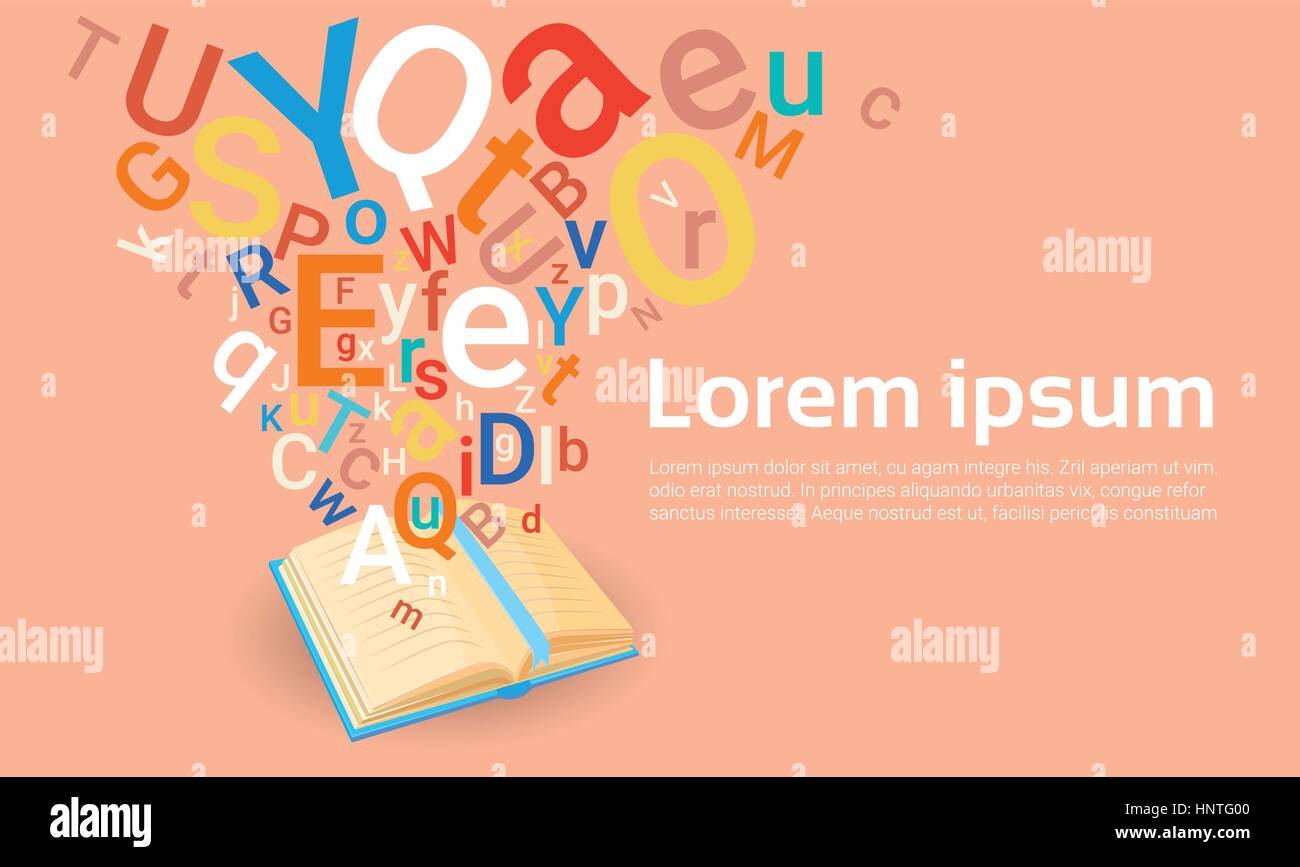 Open Book Library Read School Education Knowledge Concept Stock Vector ...