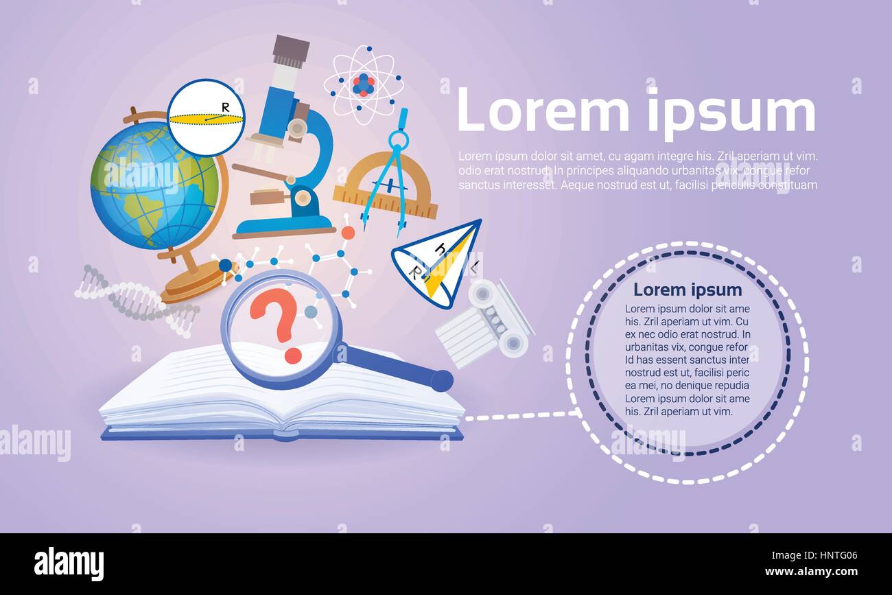 Open Book Library Read School Education Knowledge Concept Stock Vector ...