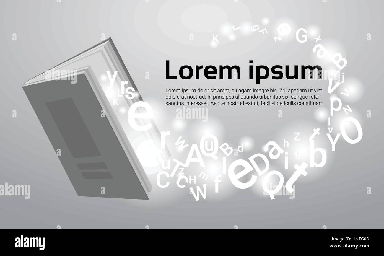 Open Book Library Read School Education Knowledge Concept Stock Vector ...