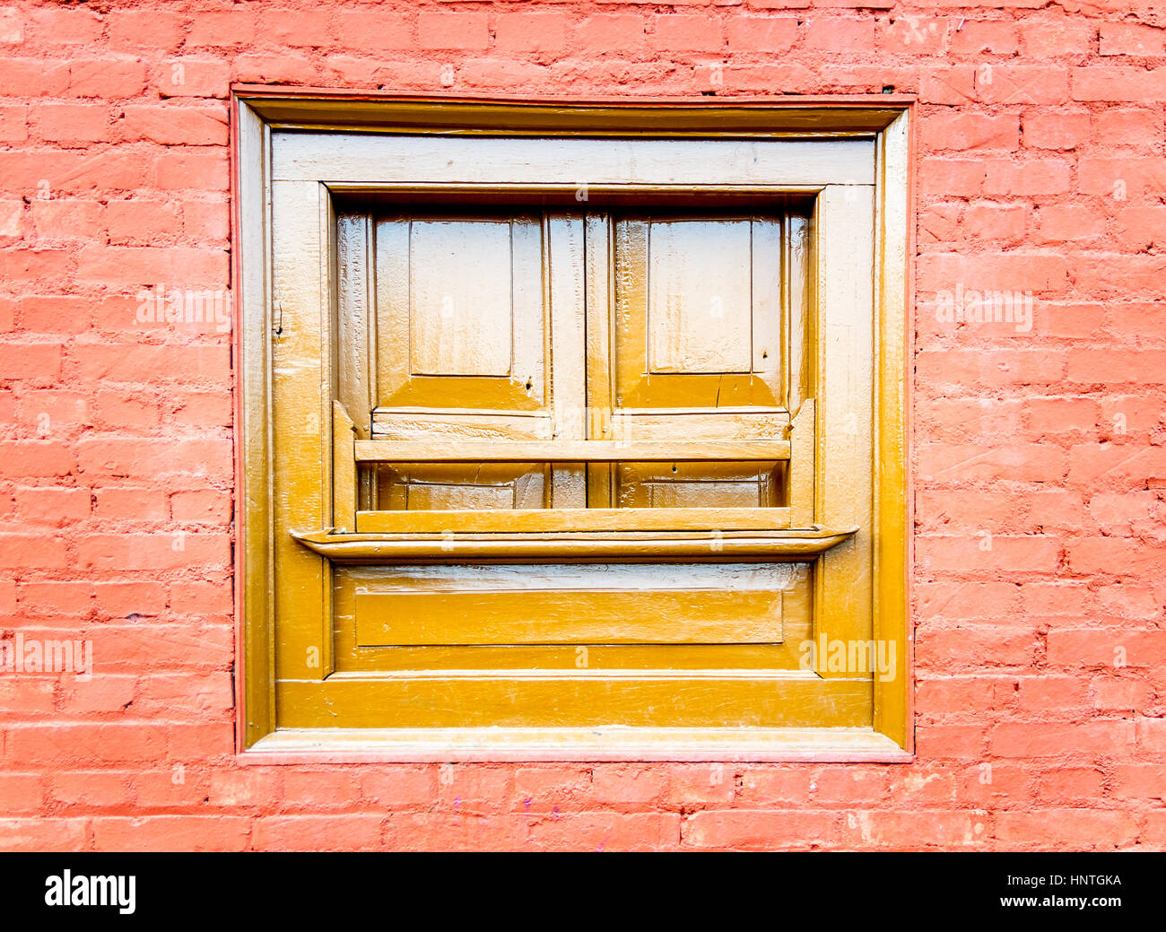 Front view of closed architectural wooden window of Nepal Stock Photo ...
