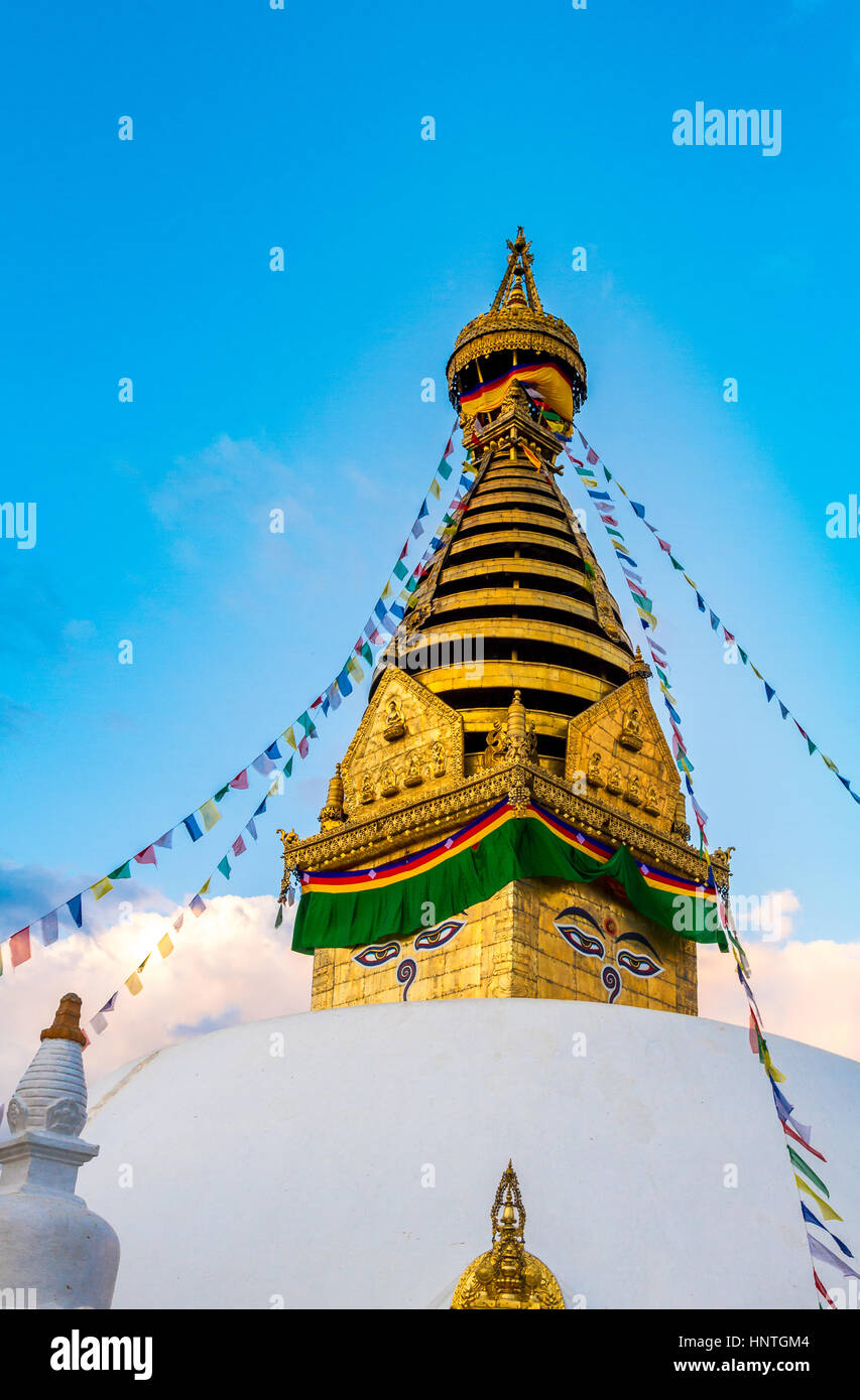Golden view of Swayambhunath Stupa Kathmandu,Nepal Stock Photo - Alamy