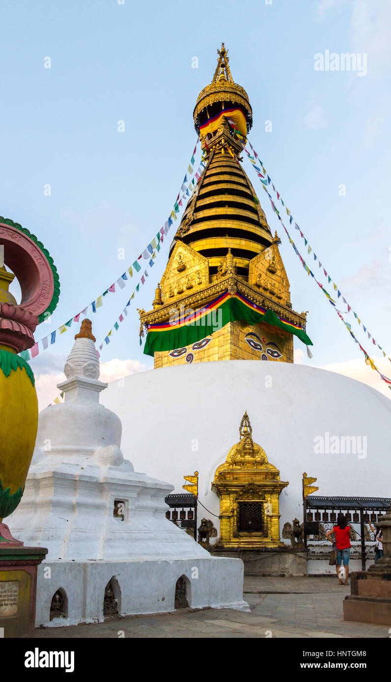 Golden view of Swayambhunath Stupa Kathmandu,Nepal Stock Photo - Alamy