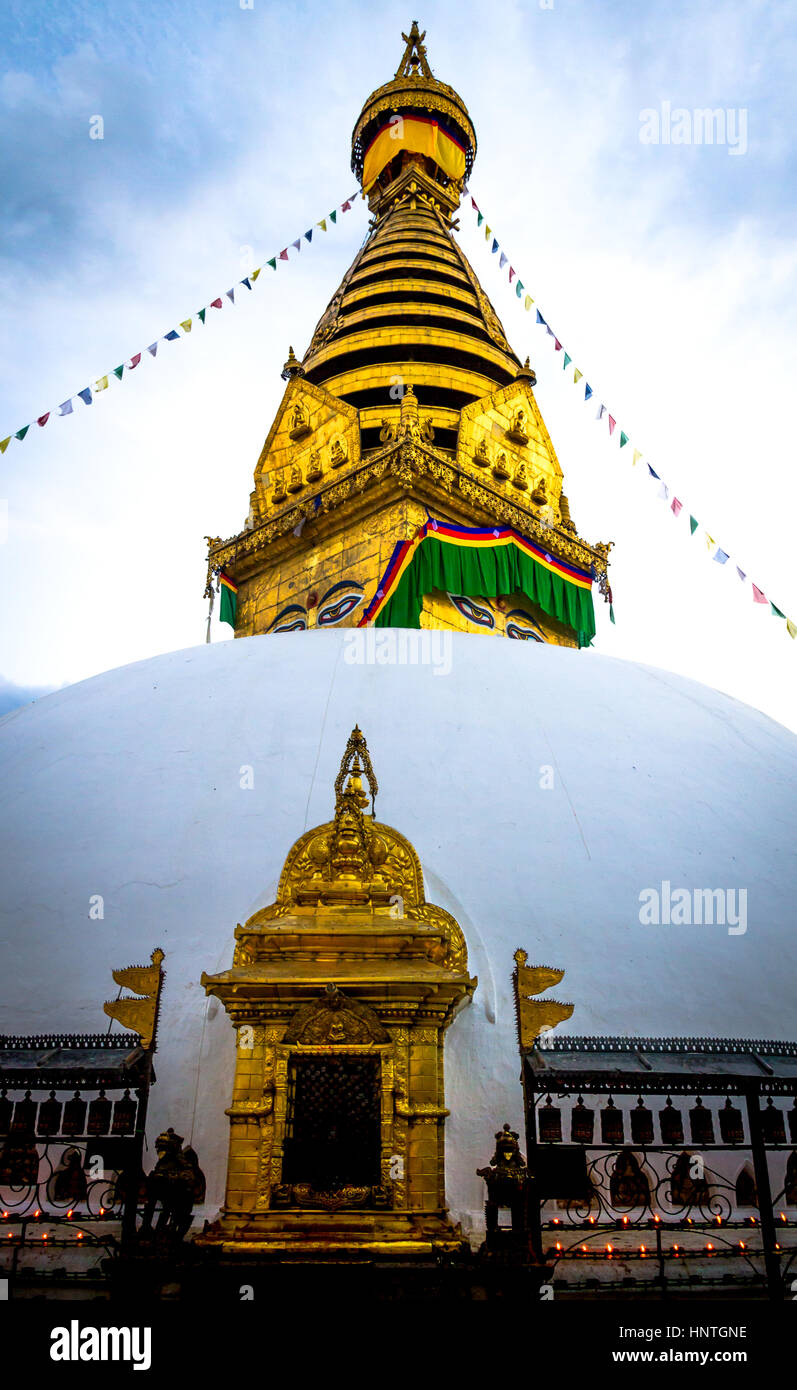 Golden view of Swayambhunath Stupa Kathmandu,Nepal Stock Photo - Alamy