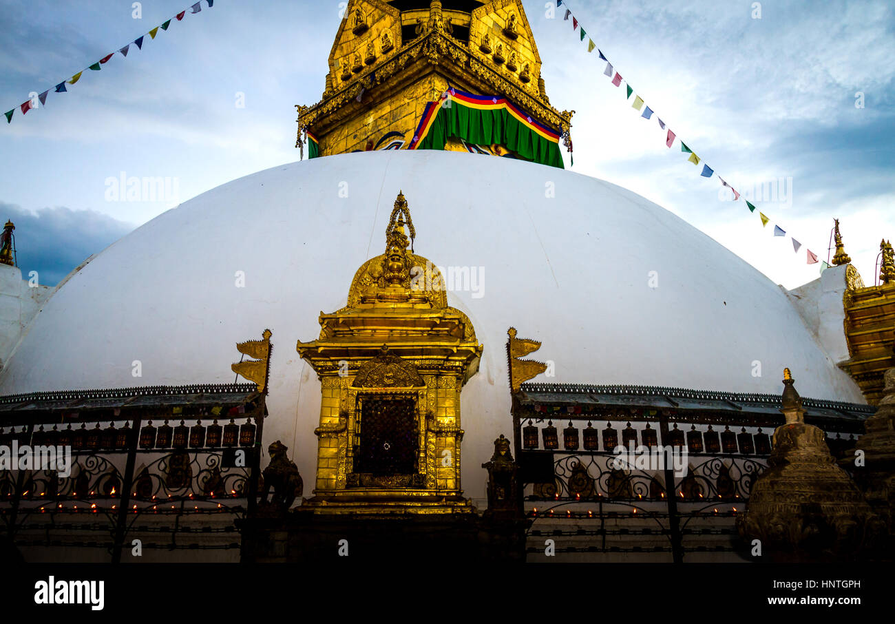 Golden view of Swayambhunath Stupa Kathmandu,Nepal Stock Photo - Alamy