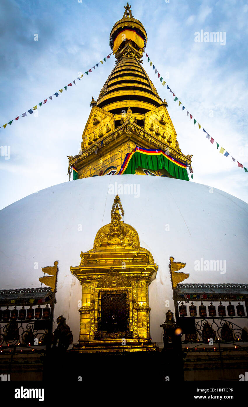 Golden view of Swayambhunath Stupa Kathmandu,Nepal Stock Photo - Alamy