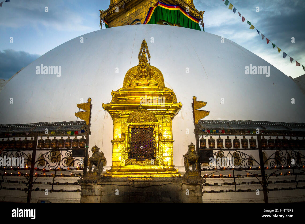 Golden view of Swayambhunath Stupa Kathmandu,Nepal Stock Photo - Alamy