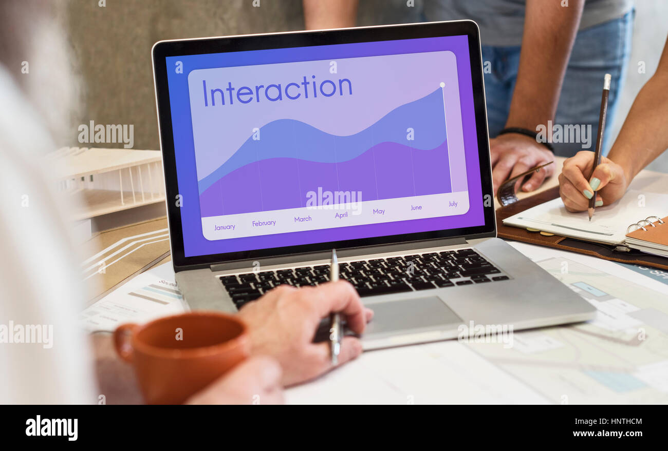 Interaction Connection Statistics Chart Concept Stock Photo - Alamy
