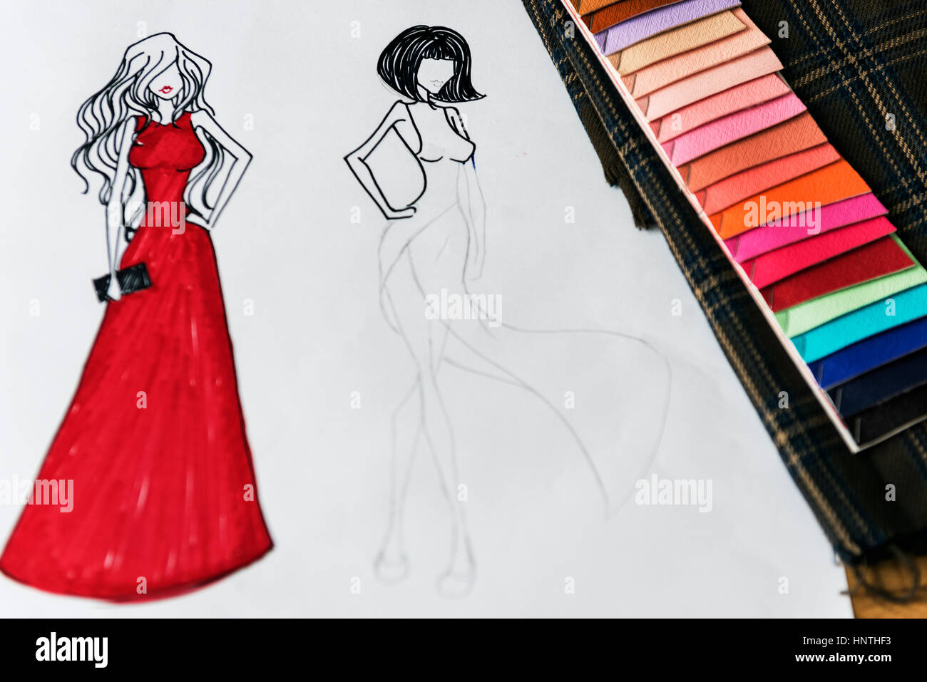 Fashion Clothing Design Drawing concept Stock Photo - Alamy
