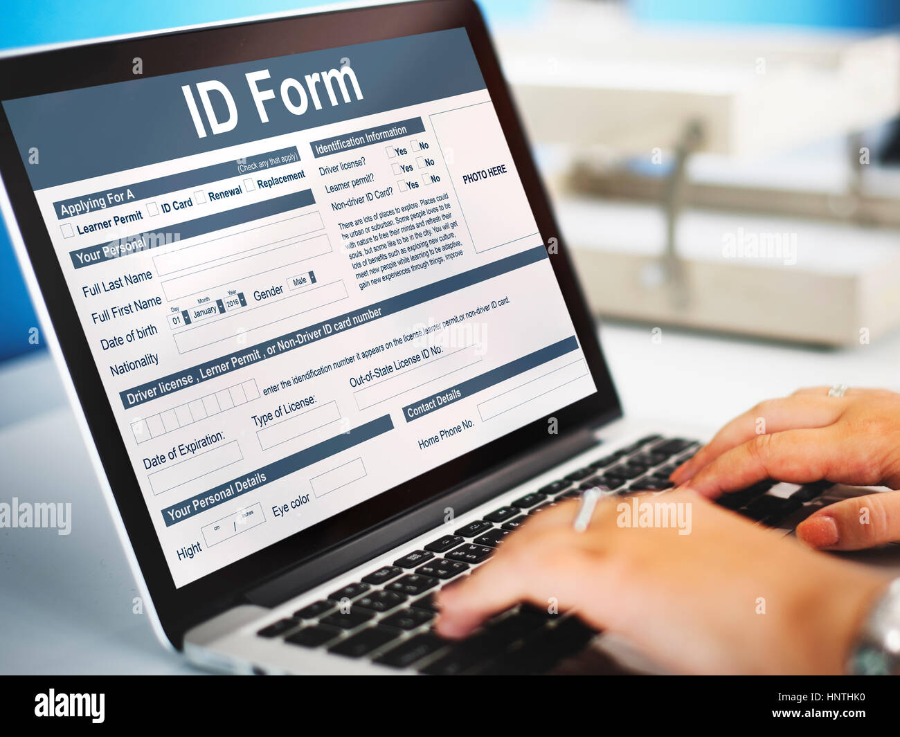 ID Form Character Identity Name Personality Concept Stock Photo - Alamy
