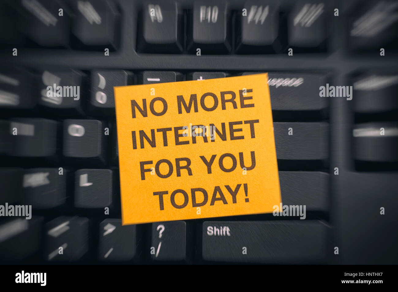 No More Internet For You Today! Yellow paper note on black keyboard ...