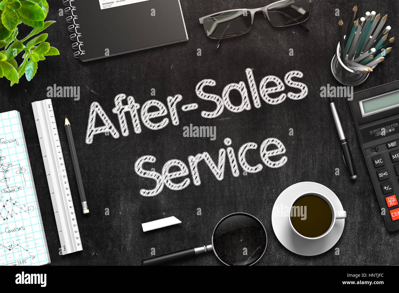 Black Chalkboard with After-Sales Service. 3D Rendering Stock Photo - Alamy